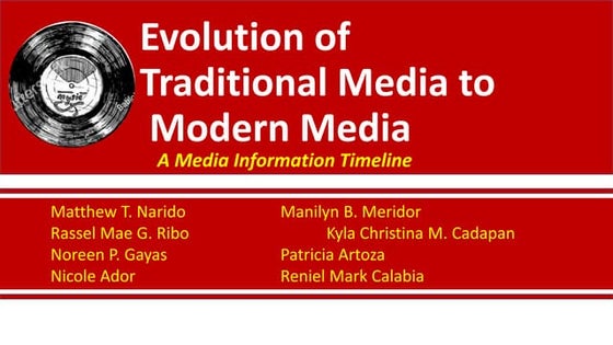 Timeline of The Evolution of Media (Group 1) | PPTX
