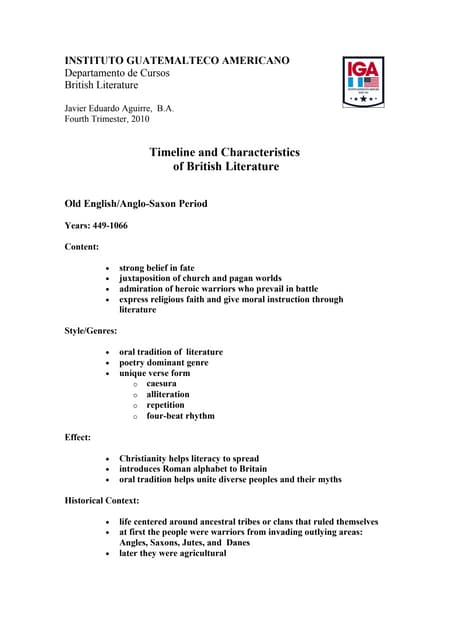 Introduction to Anglo-American Literature Grade 9 students | PPTX ...