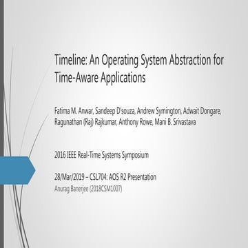 Timeline An Operating System Abstraction For Time Aware Applications Ppt