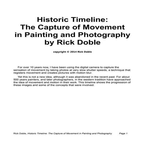 Historic Timeline: The Capture of Movement in Painting and Photography ...