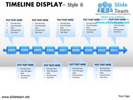 Time line display design 4 powerpoint presentation templates. | PDF