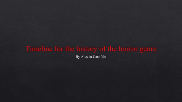 History of the horror genre | PPTX
