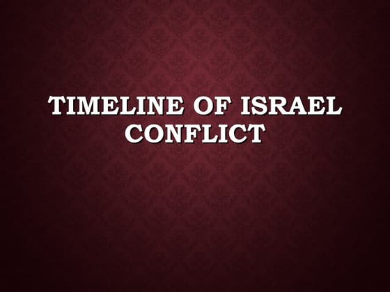 Timeline israel conflict | PPT