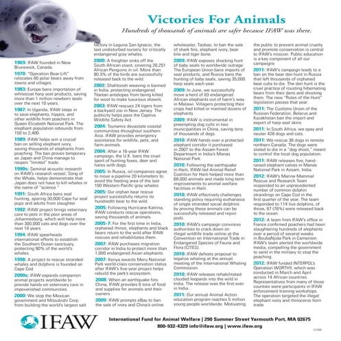 Timeline of ifaw major victories from 1969 present | PDF