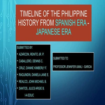 Timeline of the philippine history from spanish era japanese era | PPTX