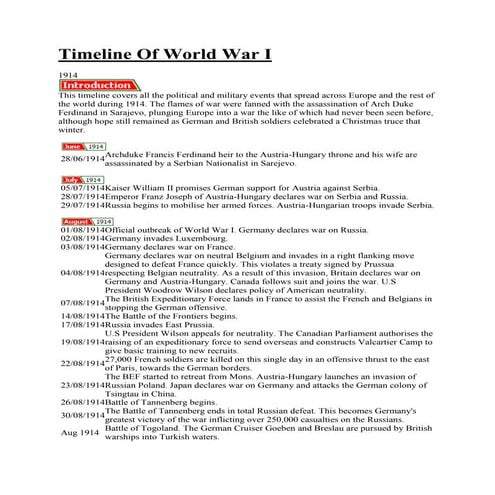 Timeline (ww i) | DOCX