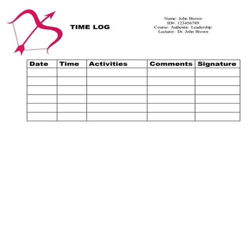 Time log sample | DOCX