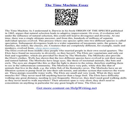 Time Machine Essay | PDF