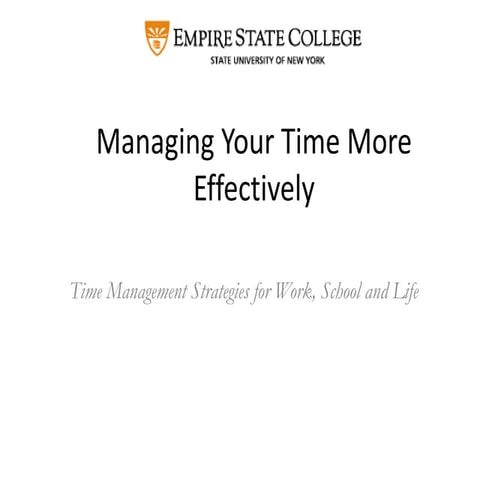 Managing Your Time Effectively | PPTX