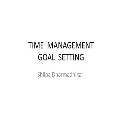 Time management as a Soft Skill | PPTX