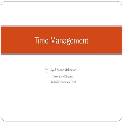 Time management...leadership camp | PPT