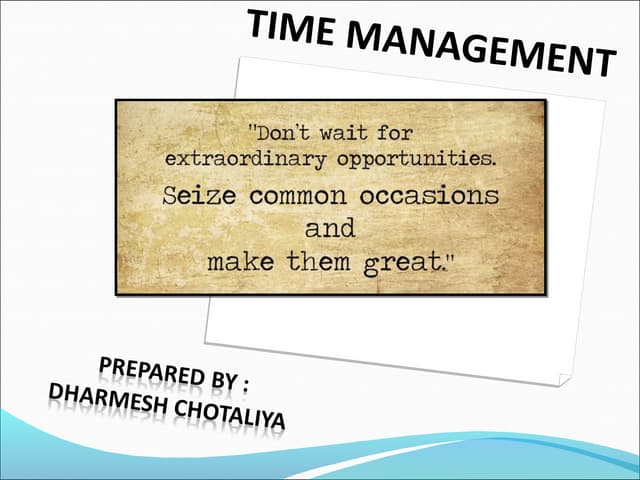 Time management ppt | PDF