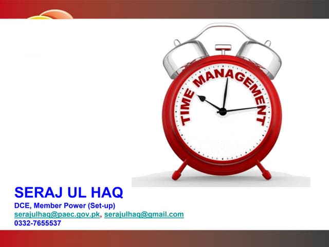 Time and Stress Management | PPT