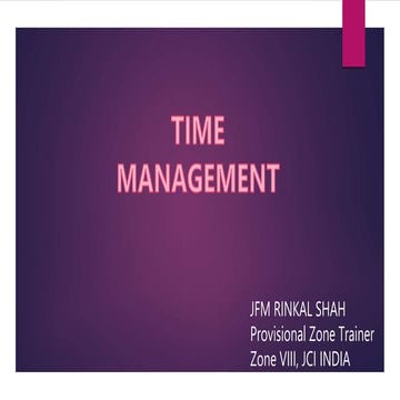 Time Management by Rinkal Shah corporate lawyer | PPTX