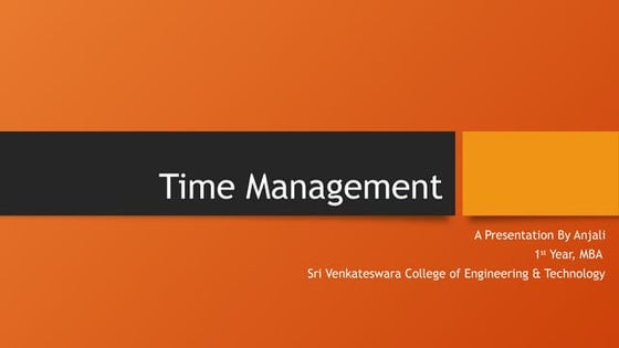 Time management skills | PPT