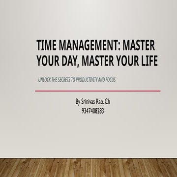 "Master Time Management for Ultimate Productivity" | PPTX