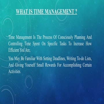 Time management Punctuality Planning and Performing | PPTX