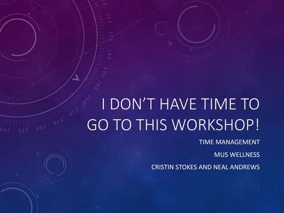 Time Management Workshop | PDF | Careers