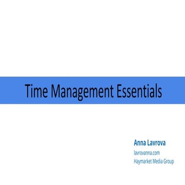 Time management essential tools | PPT