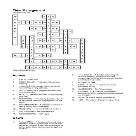 Time management (answer key) | PDF
