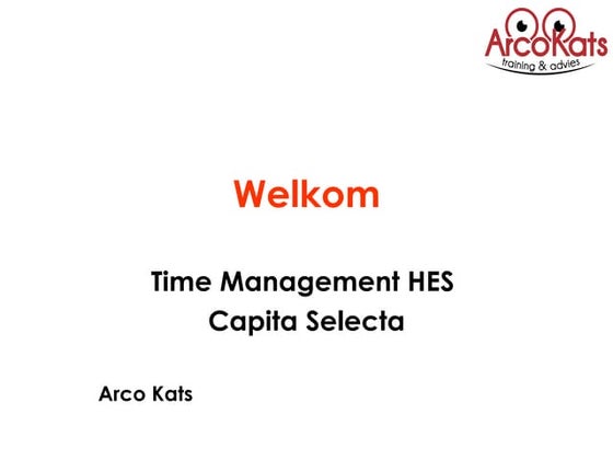 Mmm – 31 Augustus 2009 Timemanagement | PPTX