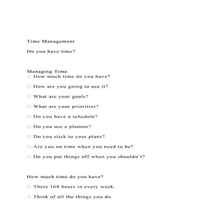Time Management Do you have time Managing Time .docx