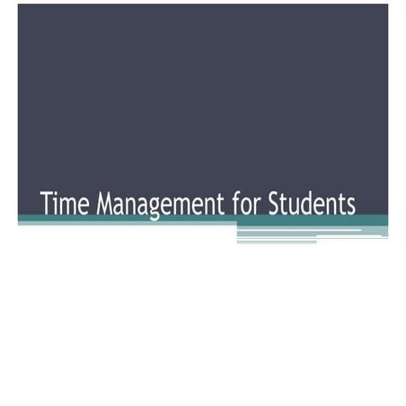 Time Management For Students | PDF