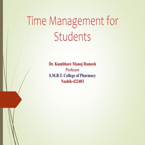 Time management for students. for effectveness | PPTX | College ...