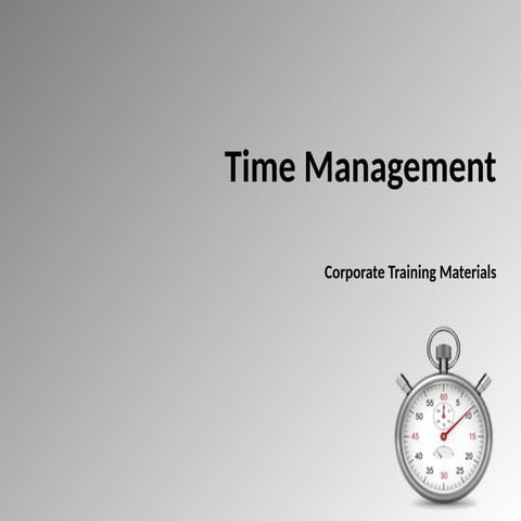 Time Management training material for trainer | PPTX