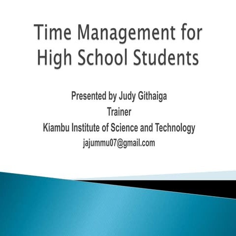Time Management presentation to students | PPTX