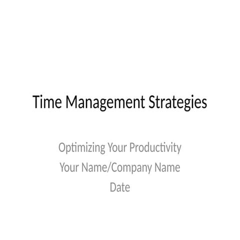 Importance of time management in students life | PPTX