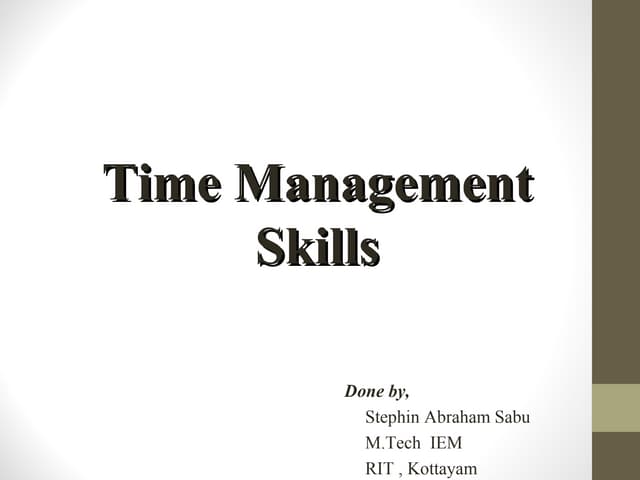 Time management ppt | PDF