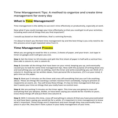 Time management tips | PDF