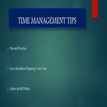 Time management tips | PPTX