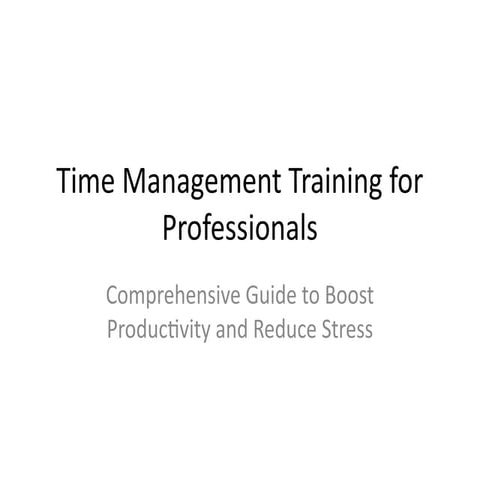 Time Management Training Approach for office | PPTX