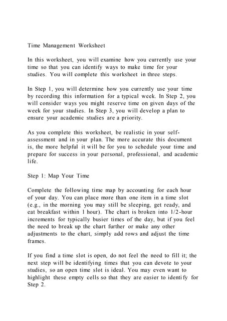 Time Management Reflection | DOCX