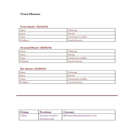 Time Planner | PDF