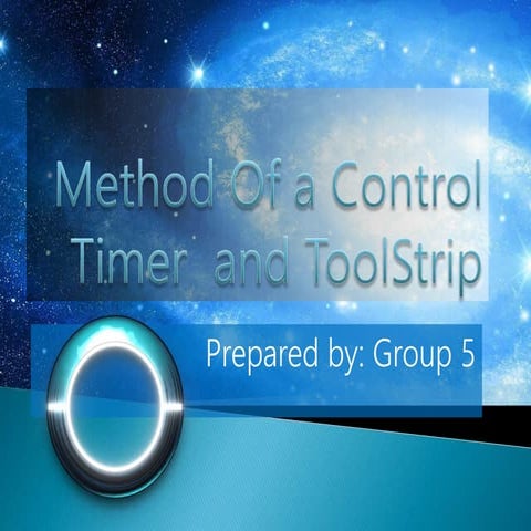 Timer control and Tool Strip C# | PPT