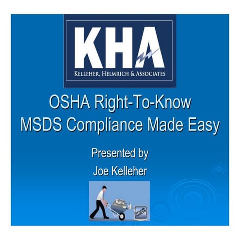 OSHA Right-To-Know MSDS Compliance Made Easy | PDF