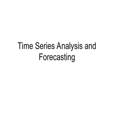 Time Series Analysis And Forecasting Ppt