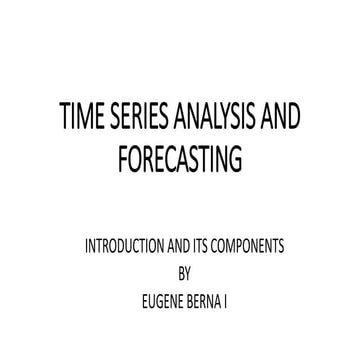 Time Series Analysis And Forecasting Introduction Pptx