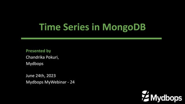 Time Series In Mongodb Mydbops Ppt