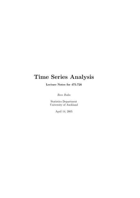 Time series analysis aids in decomposing a series into parts which.docx