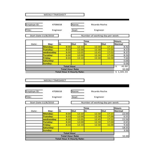 January time sheet | DOC