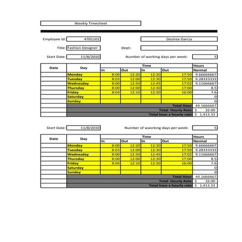 January time sheet | DOC