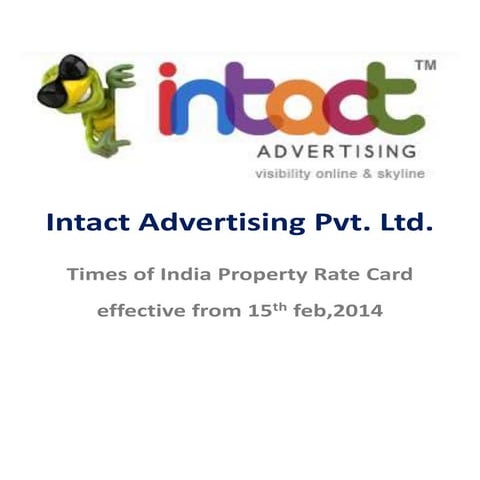 Times of India Property Real Estate Rate Card - Intact Advertising Pvt ...
