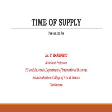 Time of Supply under Reverse Charge.PPT. | PPTX