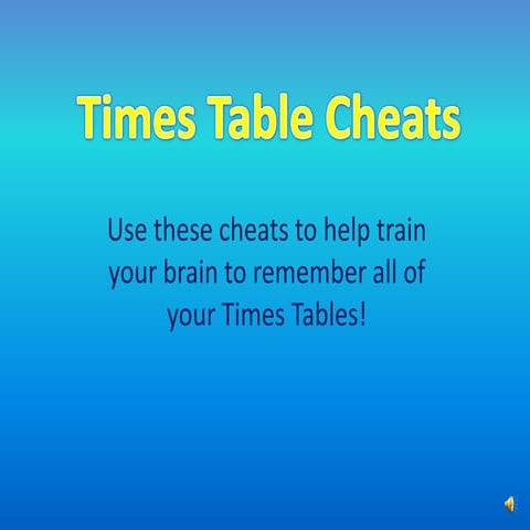 Times table cheats 2 | PPTX
