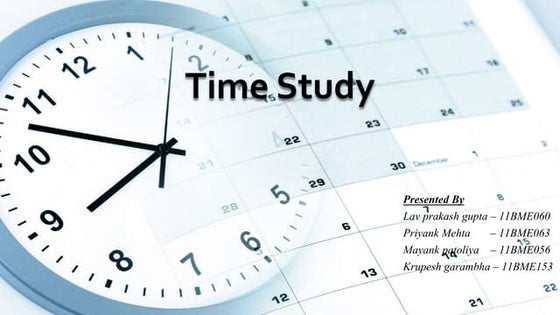 cycle time, normal time and standard allowance | PPTX