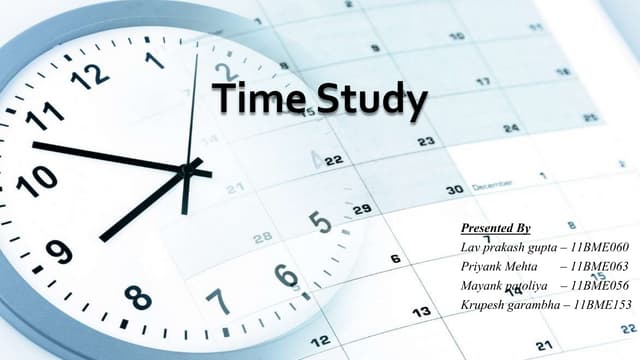 cycle time, normal time and standard allowance | PPTX